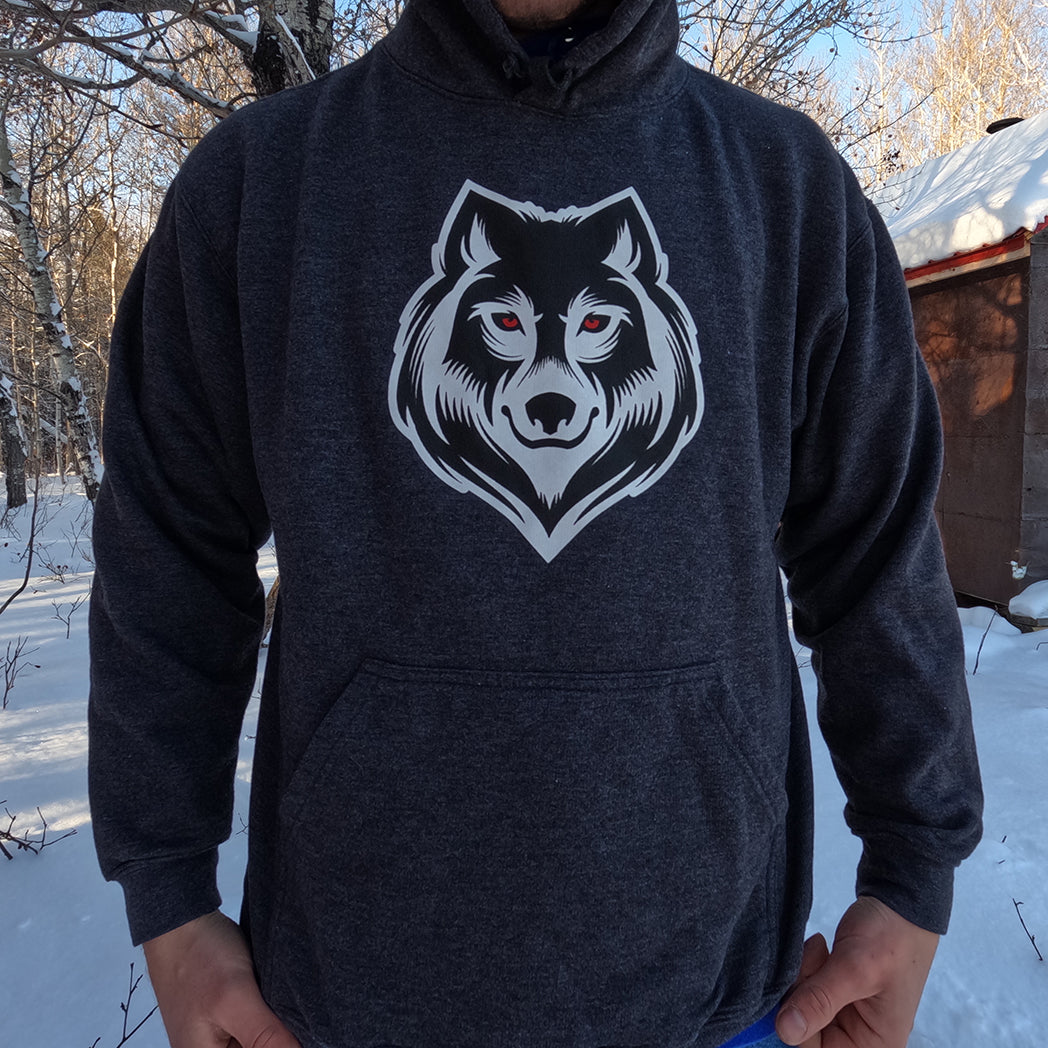 Hooded Sweater With Wolf Logo (US) – traplinesandinlines